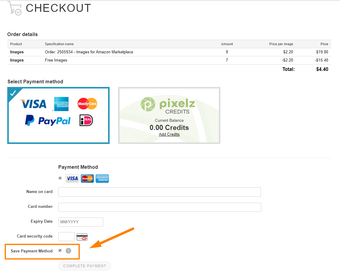 Payment Settings – Pixelz