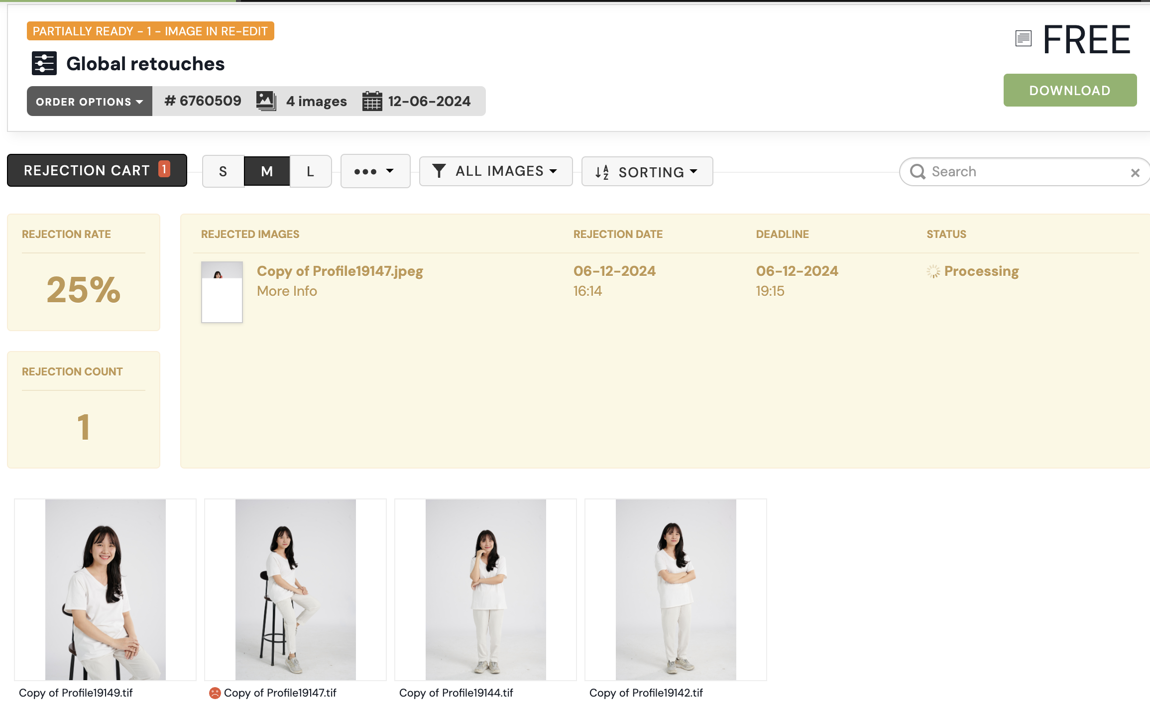 Rejection Tool – Pixelz