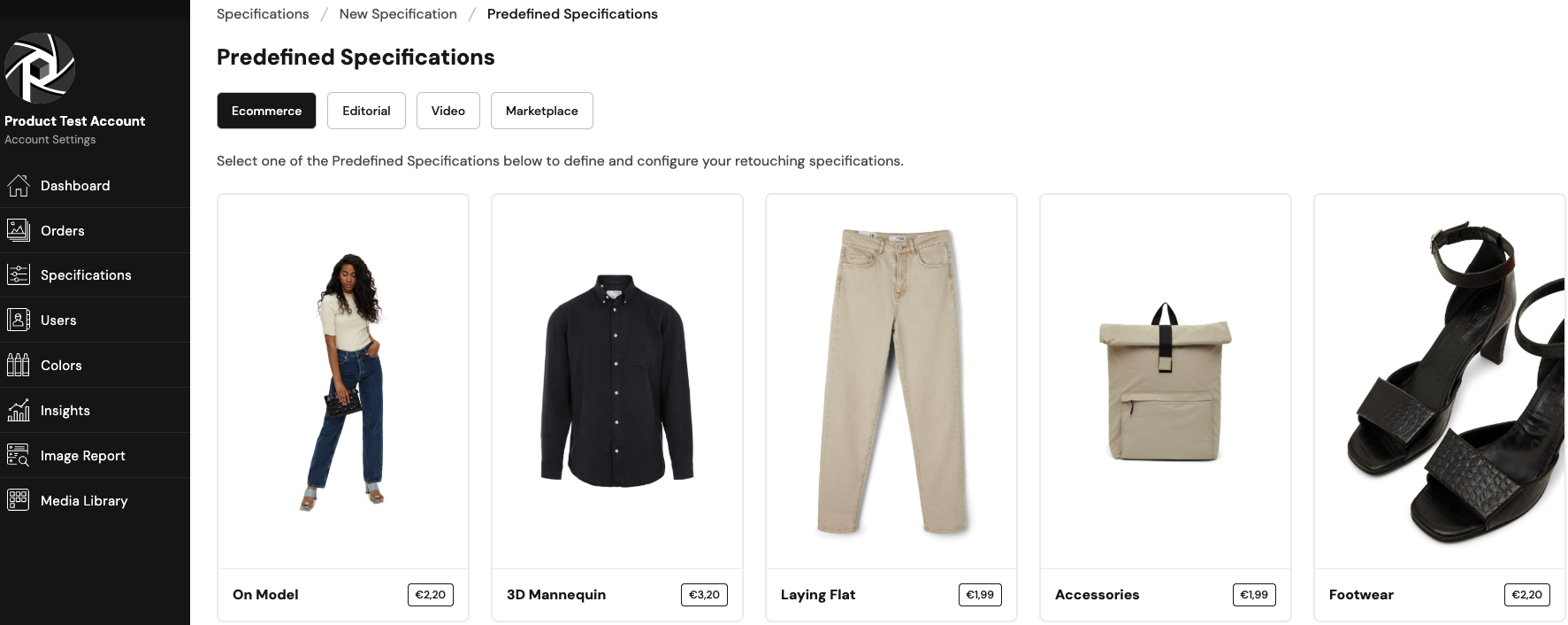 Options for Creating Specifications – Pixelz
