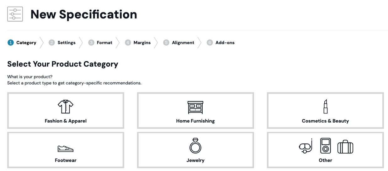 Options for Creating Specifications – Pixelz
